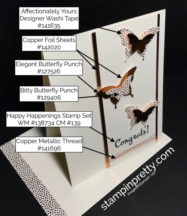 Copper Butterfly Congratulations Card