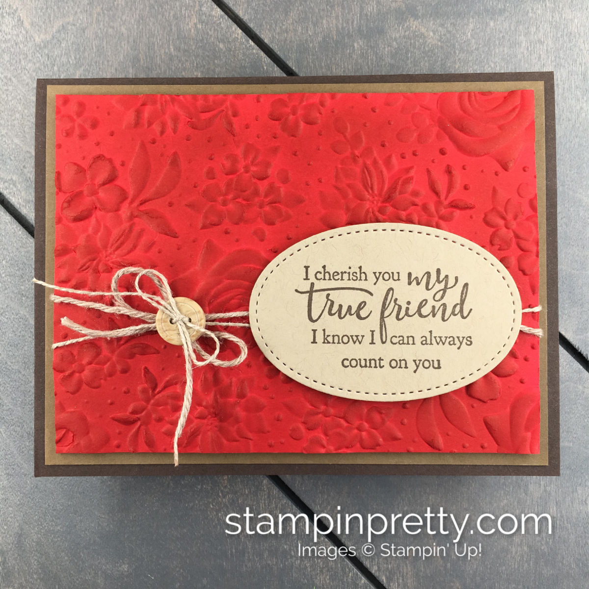 Rustic Country Floral Friend Card