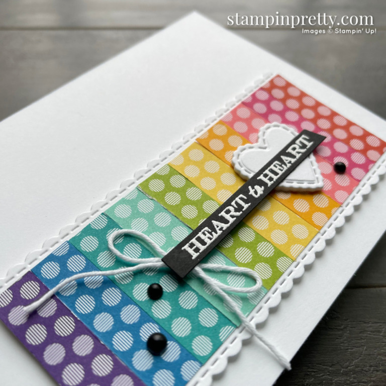 Heart to Heart Card with Retiring Stitched Be Mine Dies