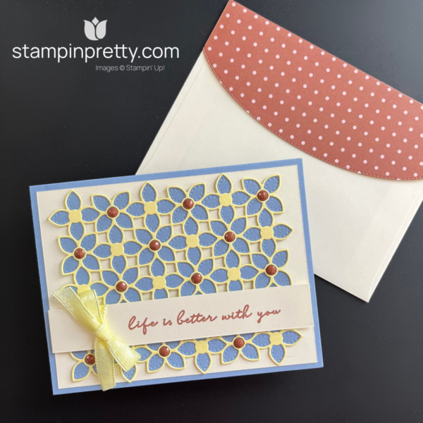 Petal Patterns Card PLUS Pretty Envelope Flaps WOW! Video!