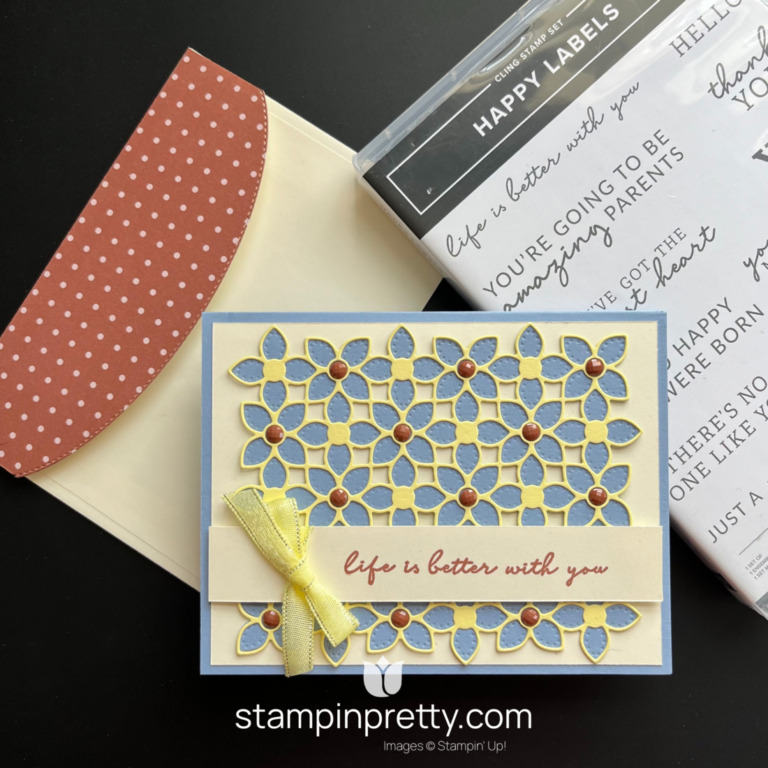 Petal Patterns Card PLUS Pretty Envelope Flaps WOW! Video!